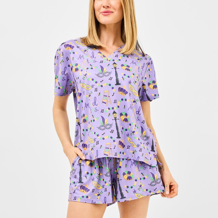 Mary Square PJ Set in Alli Mardi Gras Mix – Craft Closet
